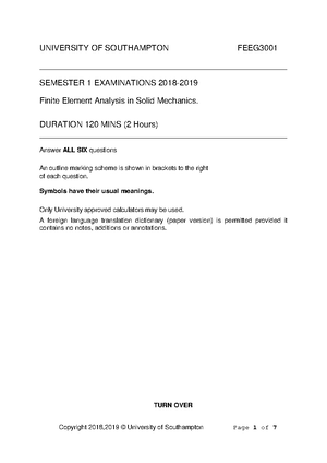 FEA practice questions with answers - FEEG3001 - Studocu