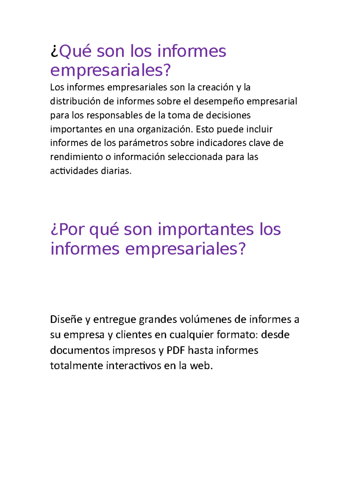 Qué son los informes empresariales - ¿Qué son los informes ...