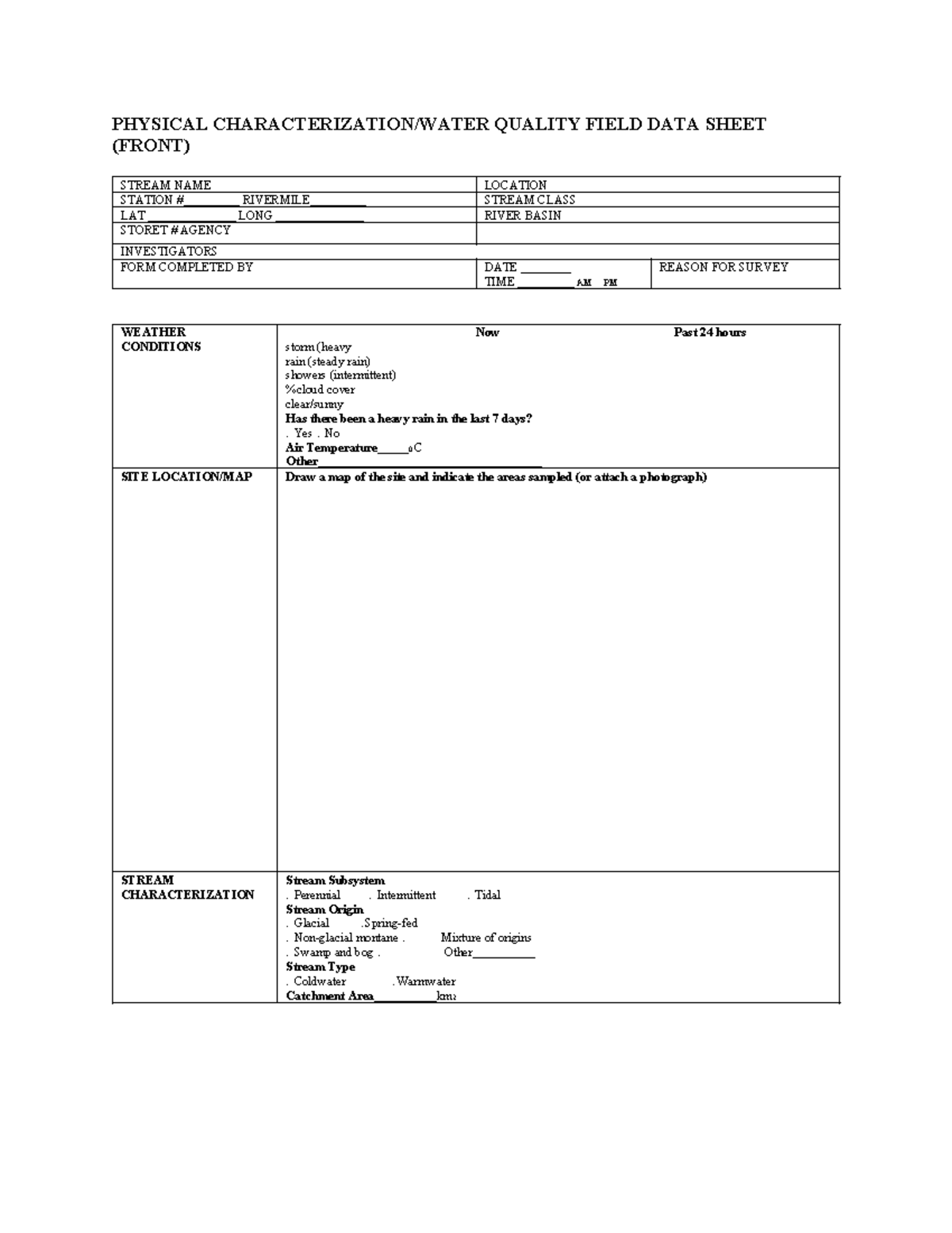 Physical Characterization DATA Sheet - PHYSICAL CHARACTERIZATION/WATER ...