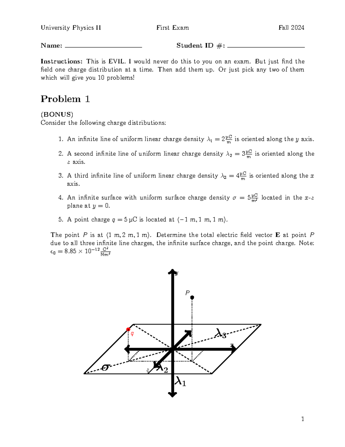 Practice Superposition - University Physics II First Exam Fall 2024 ...