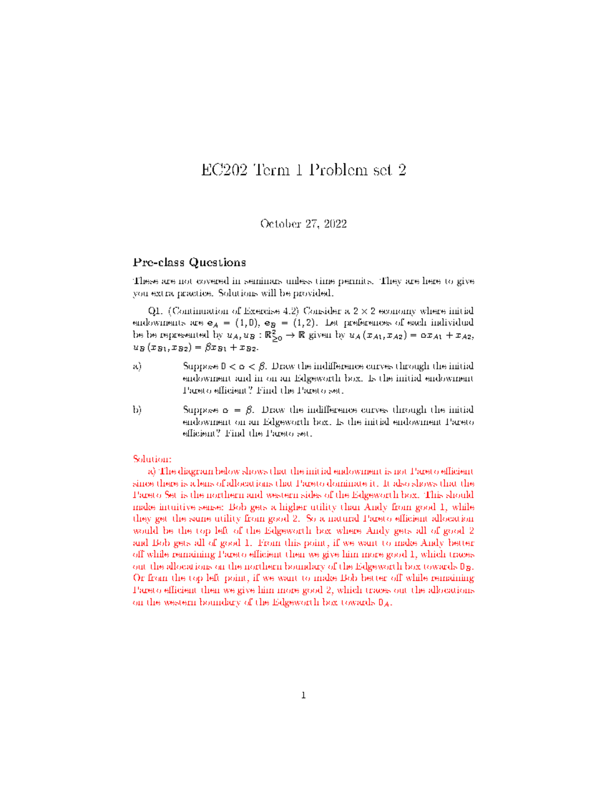 Problem set 2 Solutions - r♠ Pr♦ ♠ s t t♦ r Pr ss st ♦♥s s r - Studocu