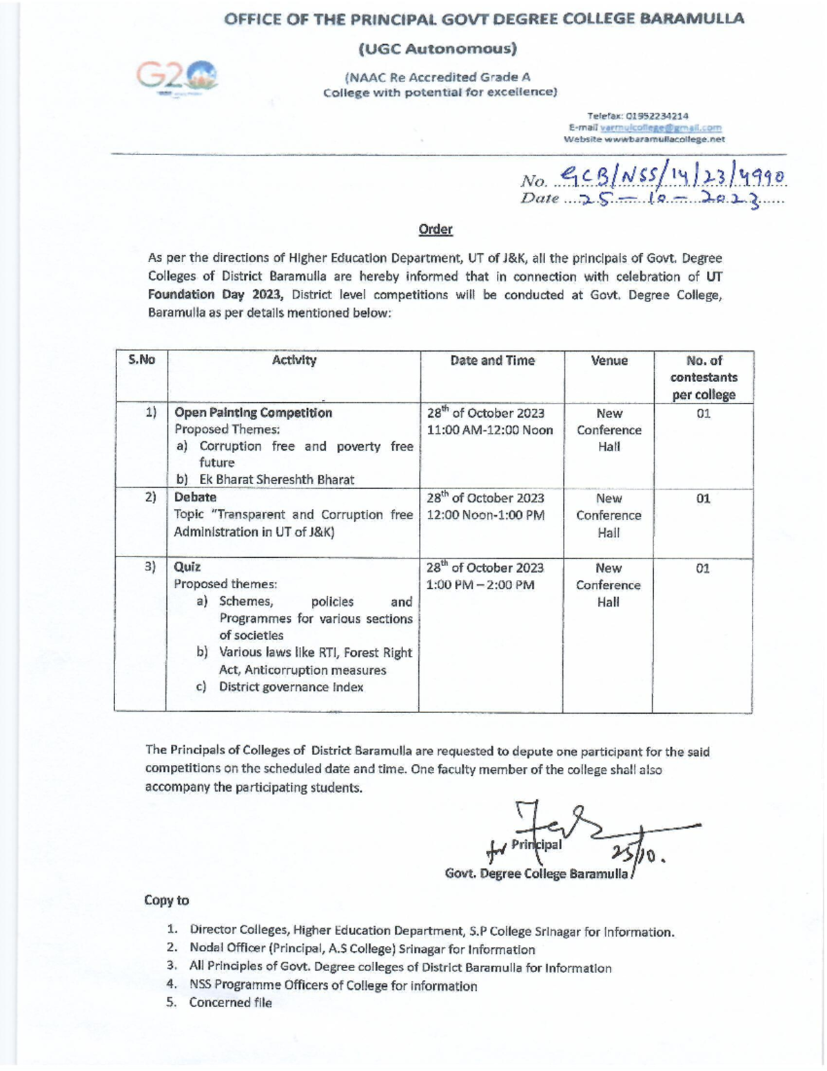 UT Foundation Day - Government Order - Political Science - Studocu