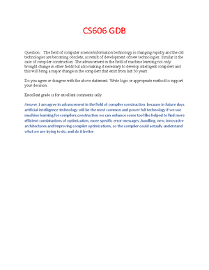 CS601 Updated Finalterm Mcqs - CS 601 Finalterm Mcqs Updated handouts 2 022 #Final-Term ORANGE ...