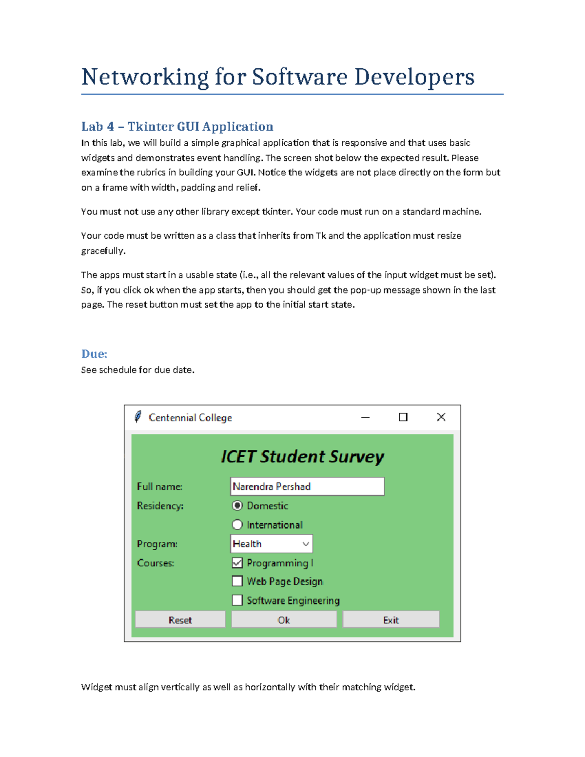 Comp 216 Lecture 4 Lab Instructions I Networking For Software Developers Lab 4 Tkinter