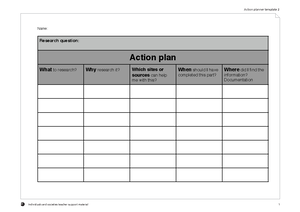 Action Plan template - Action Plan template: Step 1: Planning Use the ...