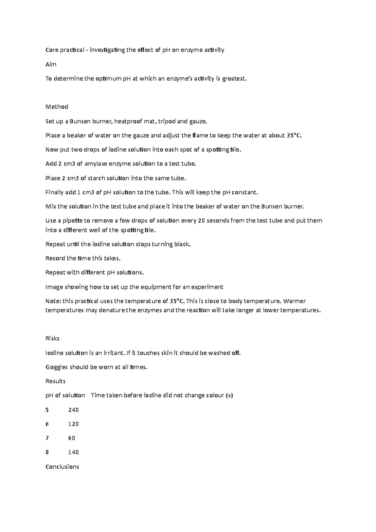 Biology notes - part 20 - Core practical - investigating the effect of ...
