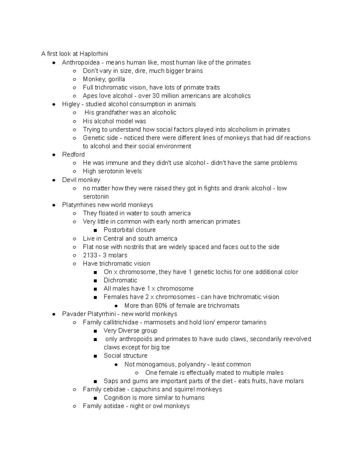 Biological Anthropology Quiz 3 Lecture notes - A first look at ...