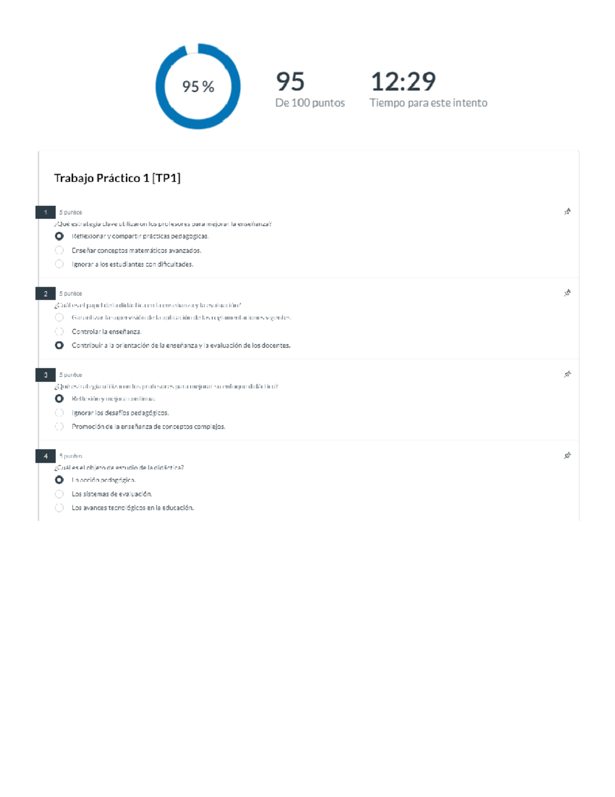 Didáctica TP1 - 95 - 95 12:29 De 100 puntos Tiempo para este intento ...