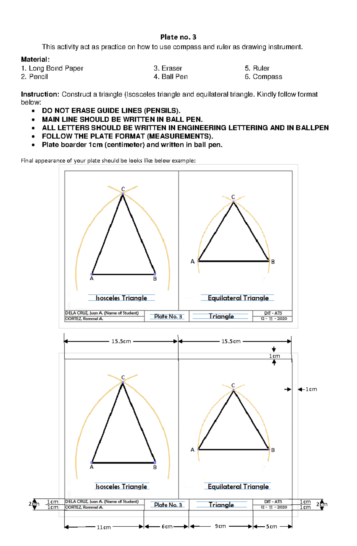 Plate number 3. Triangle - Plate no. 3 This activity act as practice on ...