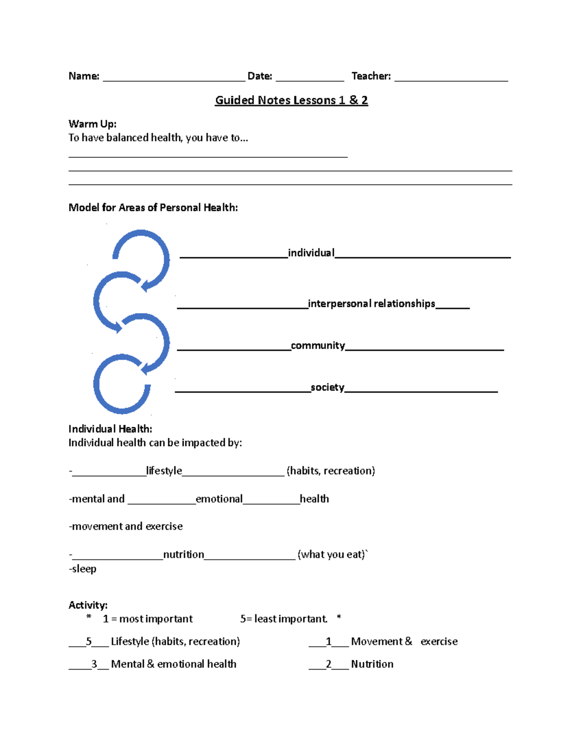 Copy of PCH Guided Notes - Lessons 1 and 2 - Name ...