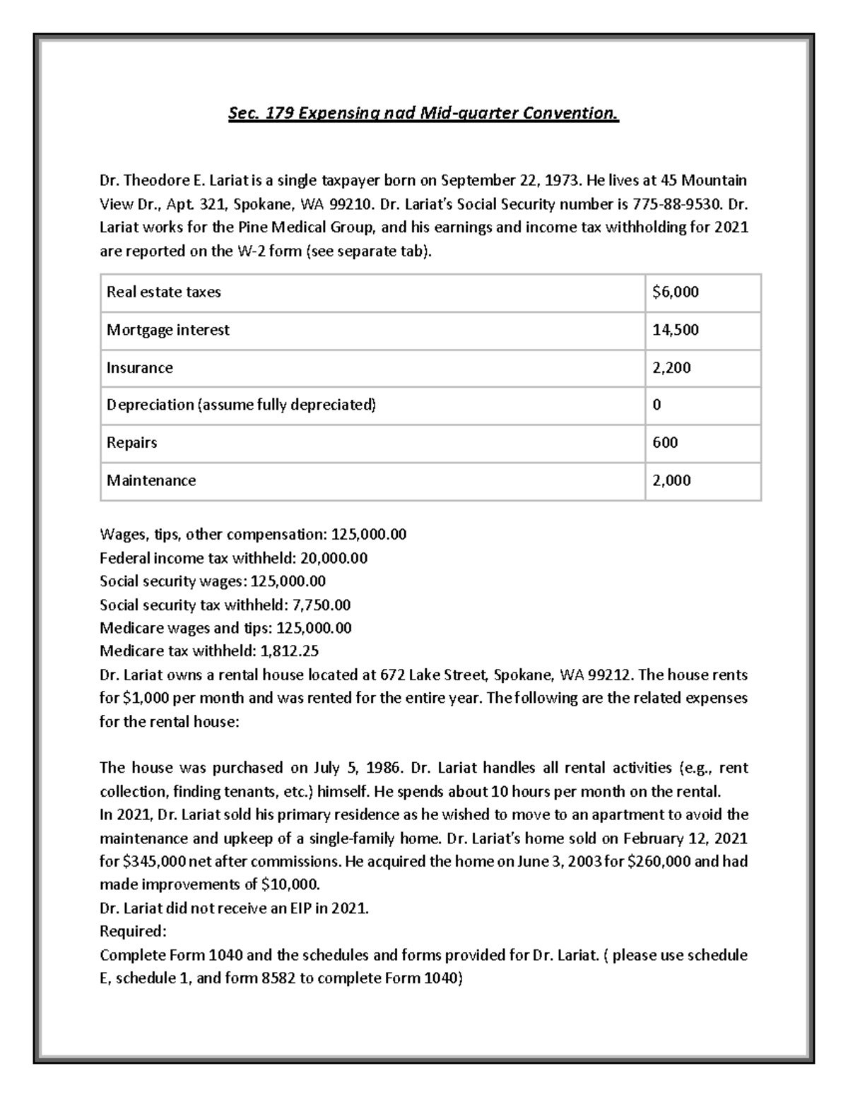 Sec. 179 Expensing nad Mid-quarter Convention - Sec. 179 Expensing nad ...