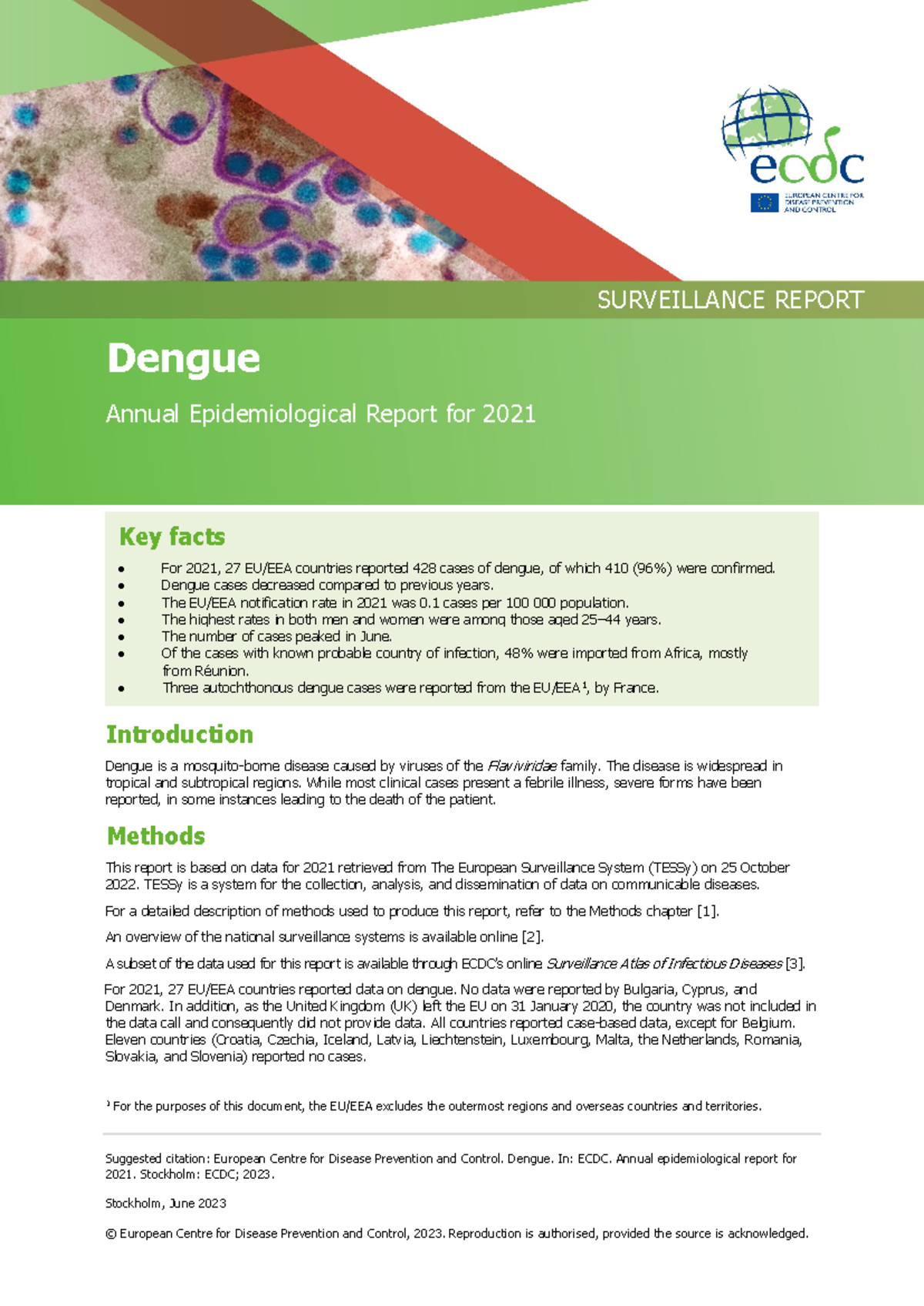Dengue-annual-epidemiological-report-2021 - Suggested citation: European Centre for Disease ...