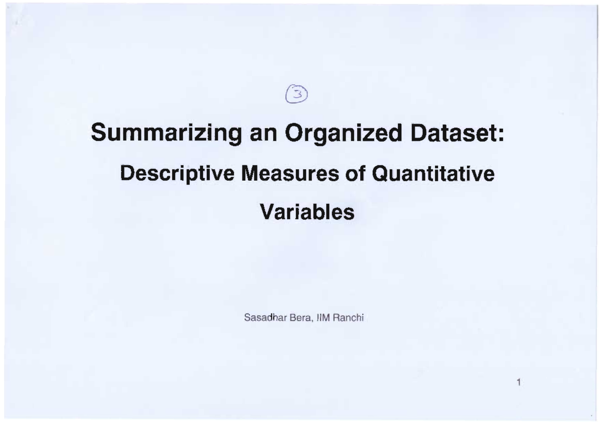 03, Summarising Numerical Data - Business Statistics - Studocu