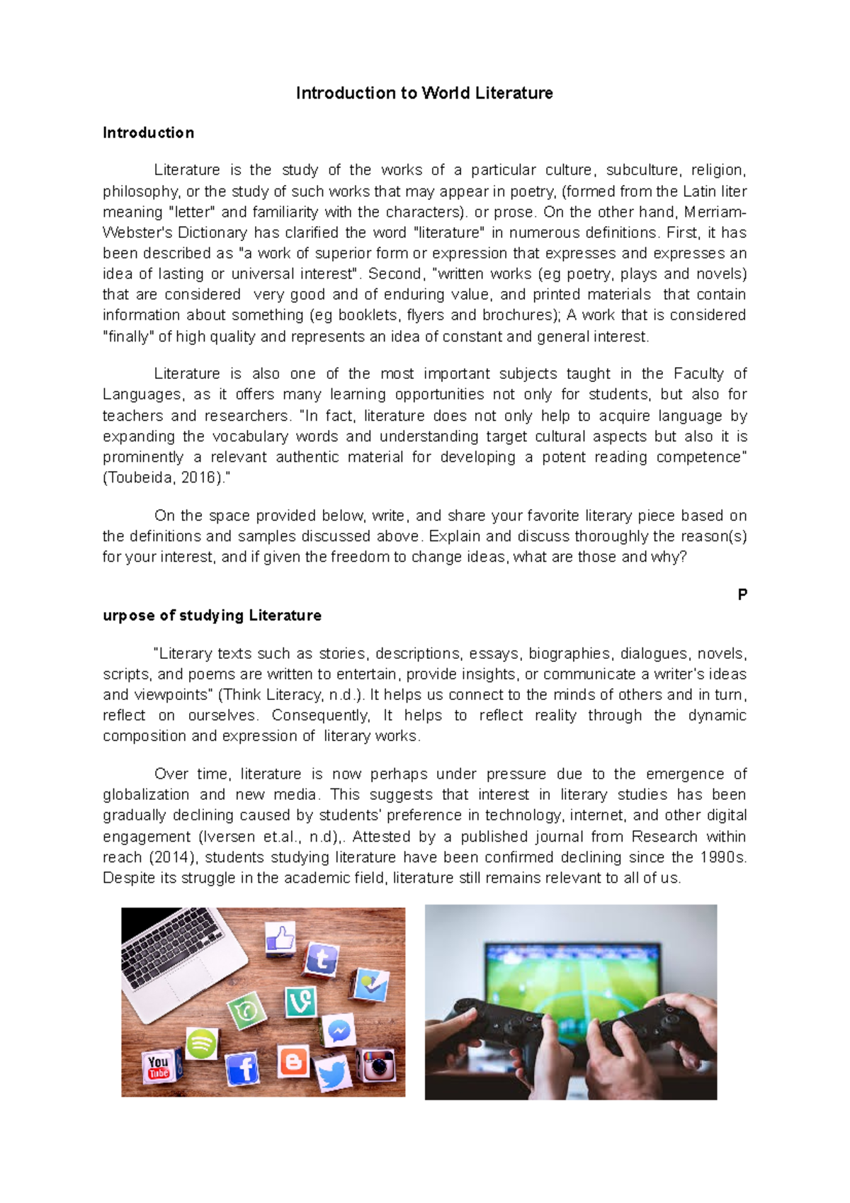 Notes in World Literature - BS Psychology - Studocu