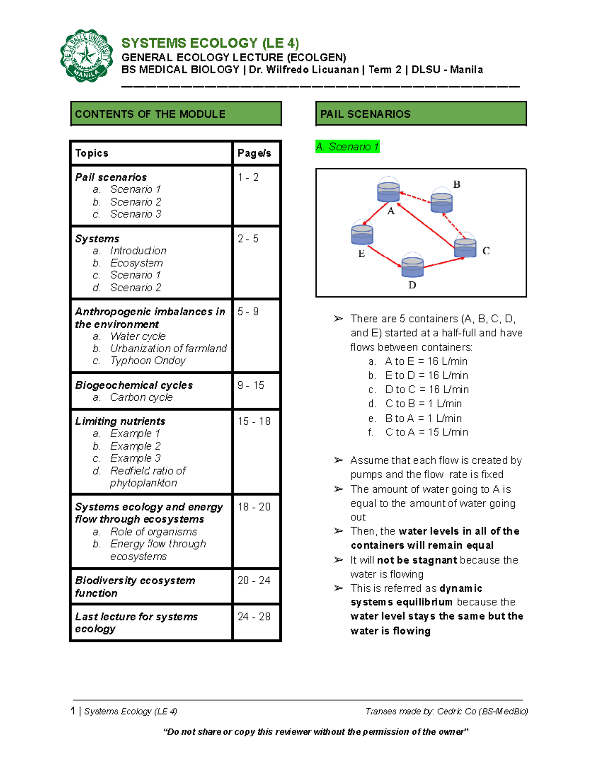 Long exam 4 Systems ecology - GENERAL ECOLOGY LECTURE (ECOLGEN) BS ...