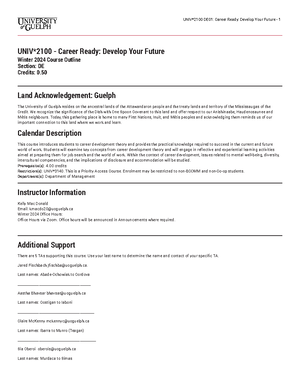 Outline UNIV2100 DE01 F22 final-3 - UNIV*2100 Career Ready 3 Plan Your ...