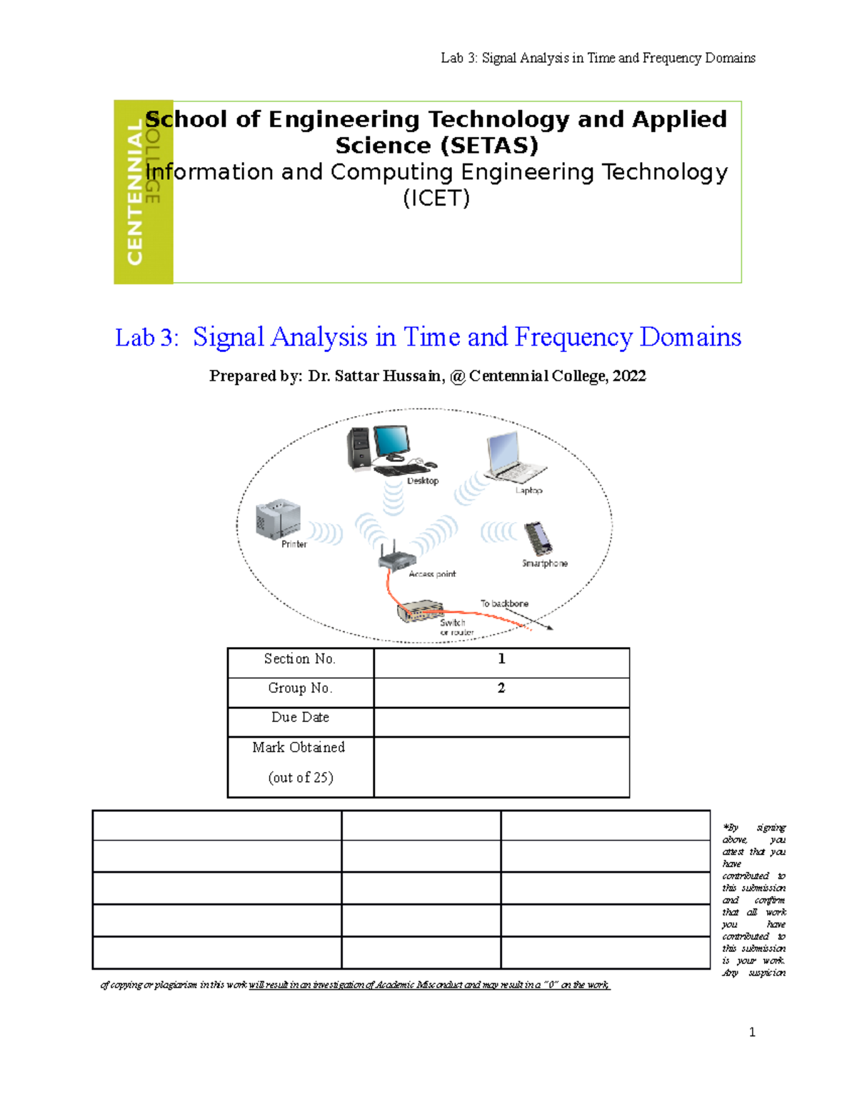 Lab 4 wireless doc - lab 4 material - Lab 3: Signal Analysis in Time and Frequency Domains ...