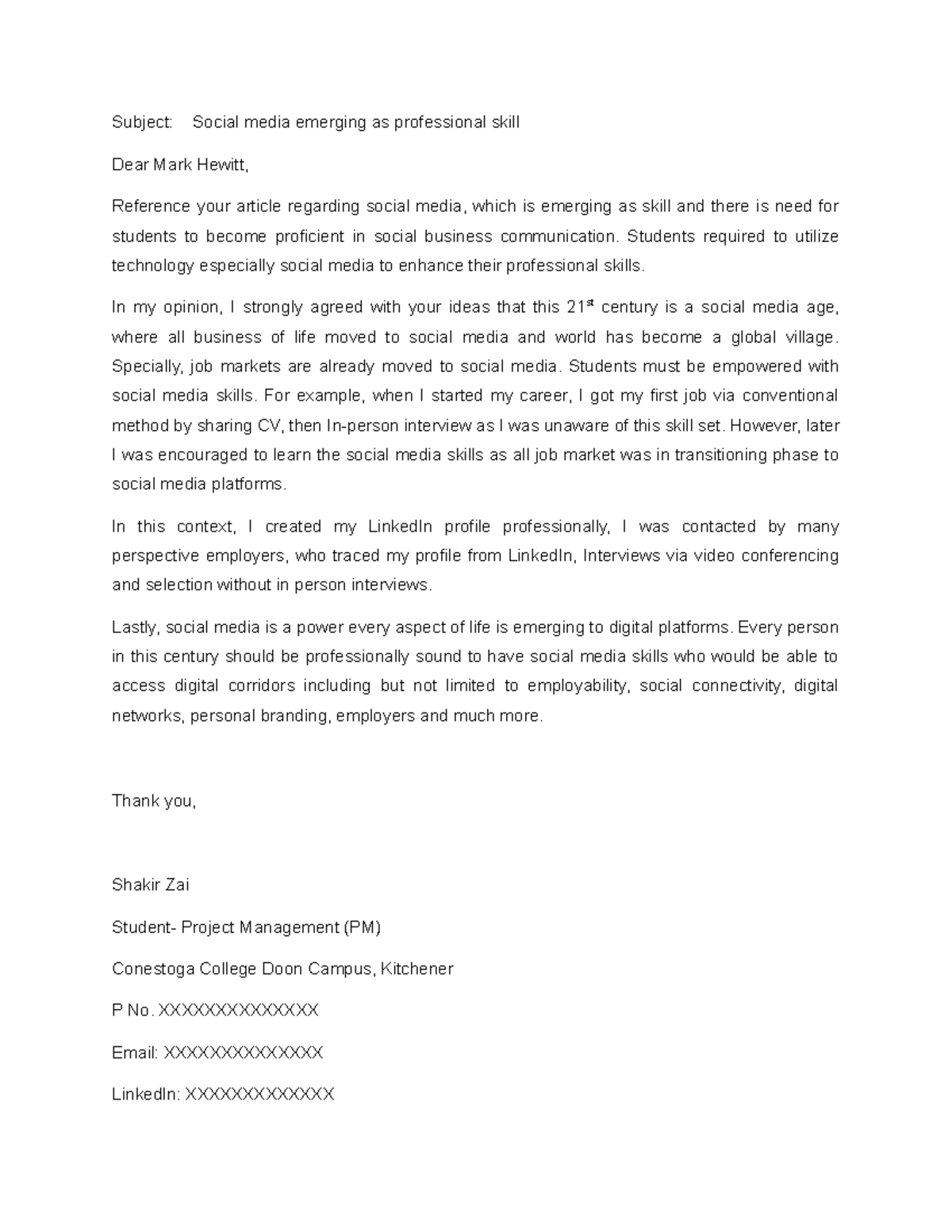 Email writting Assignment Week 4 - Subject: Social media emerging as ...