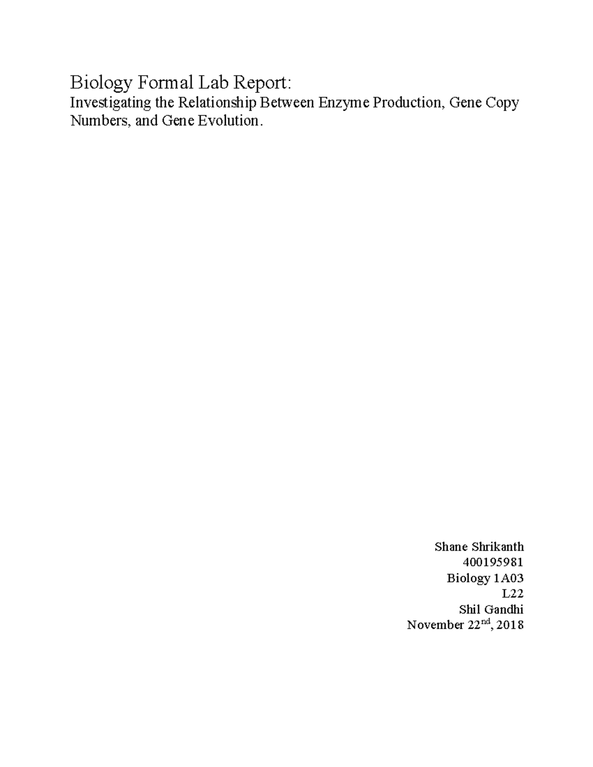 Biology Formal Lab Report PDF - Biology Formal Lab Report ...