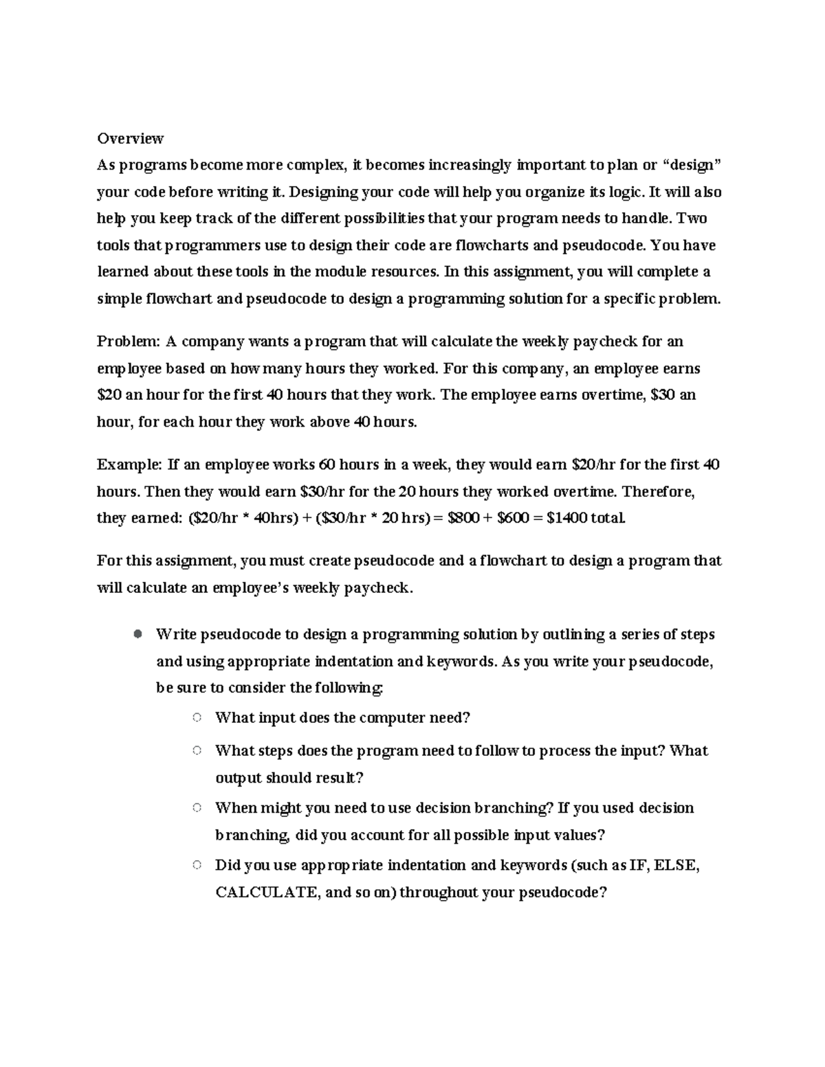 It M3 Introduction To Pseudocode And Flowcharts Overview As Programs Become More Complex It