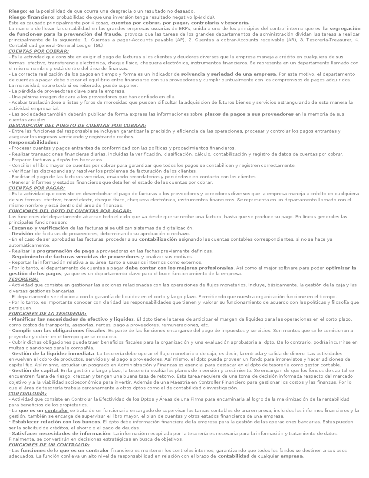 Ex. Final Riesgos - Riesgo: es la posibilidad de que ocurra una ...