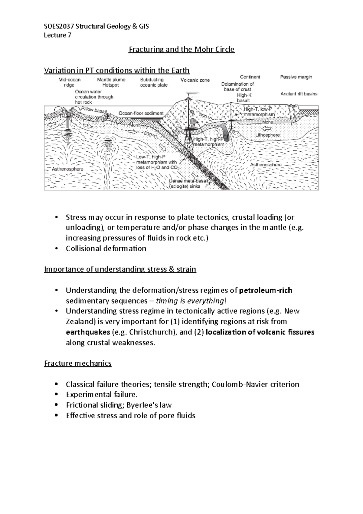 L7 - Fracturing and the Mohr Circle - Lecture 7 Fracturing and the Mohr ...