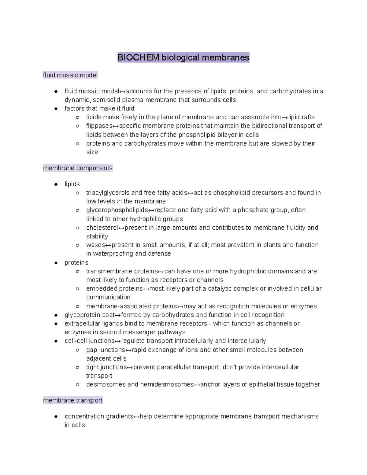 Biochem - membranes lecture - BIOCHEM biological membranes fluid mosaic ...