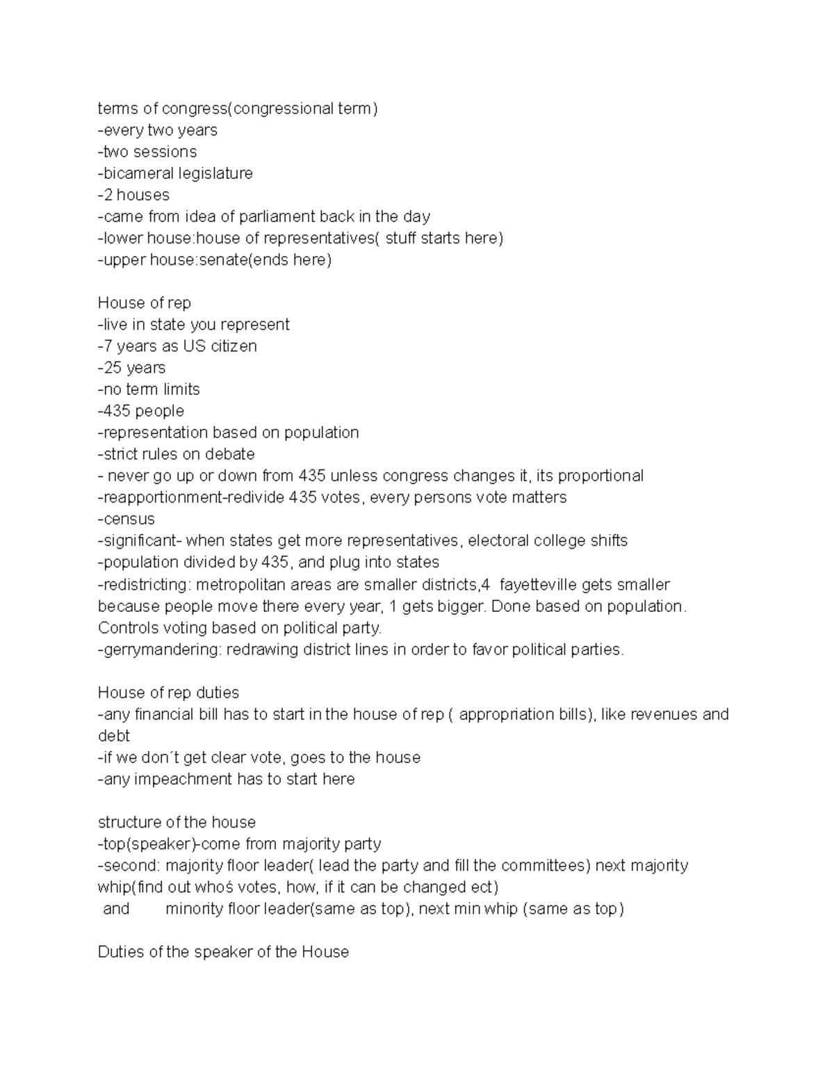Class Civics Notes - terms of congress(congressional term) -every two ...