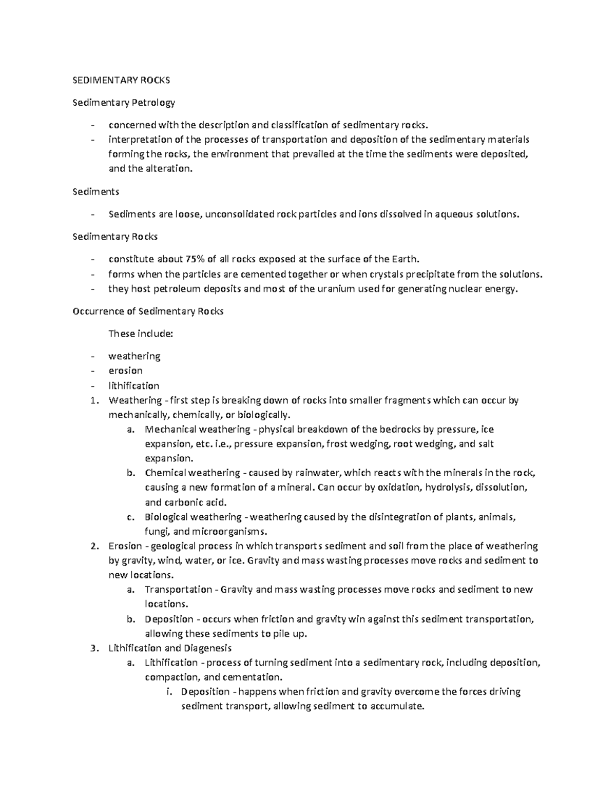 3. Sedimentary Rocks - SEDIMENTARY ROCKS Sedimentary Petrology ...