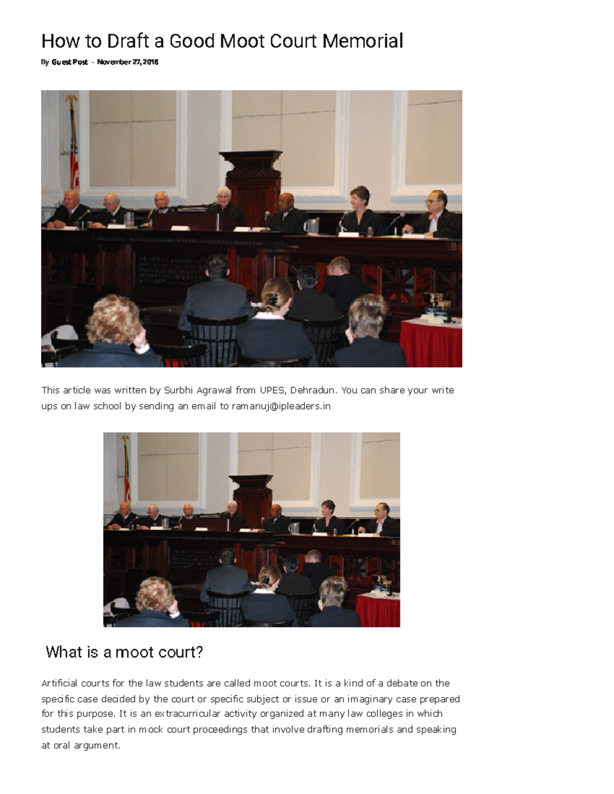 How to Draft a Good Moot Court Memorial - You can share your write ups ...