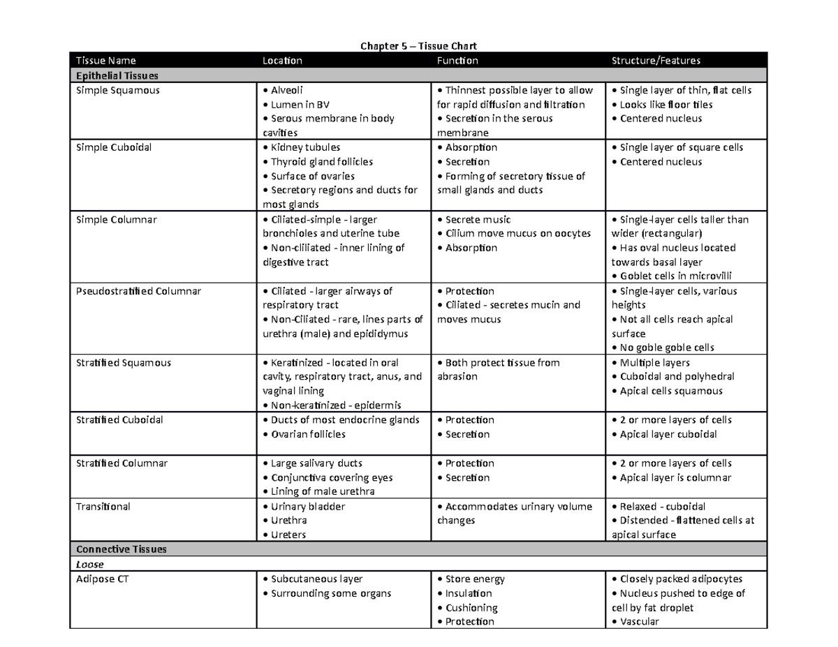 168 Tissue Chart - Lab 10 Assignments - Axial & Appendicular Muscles ...