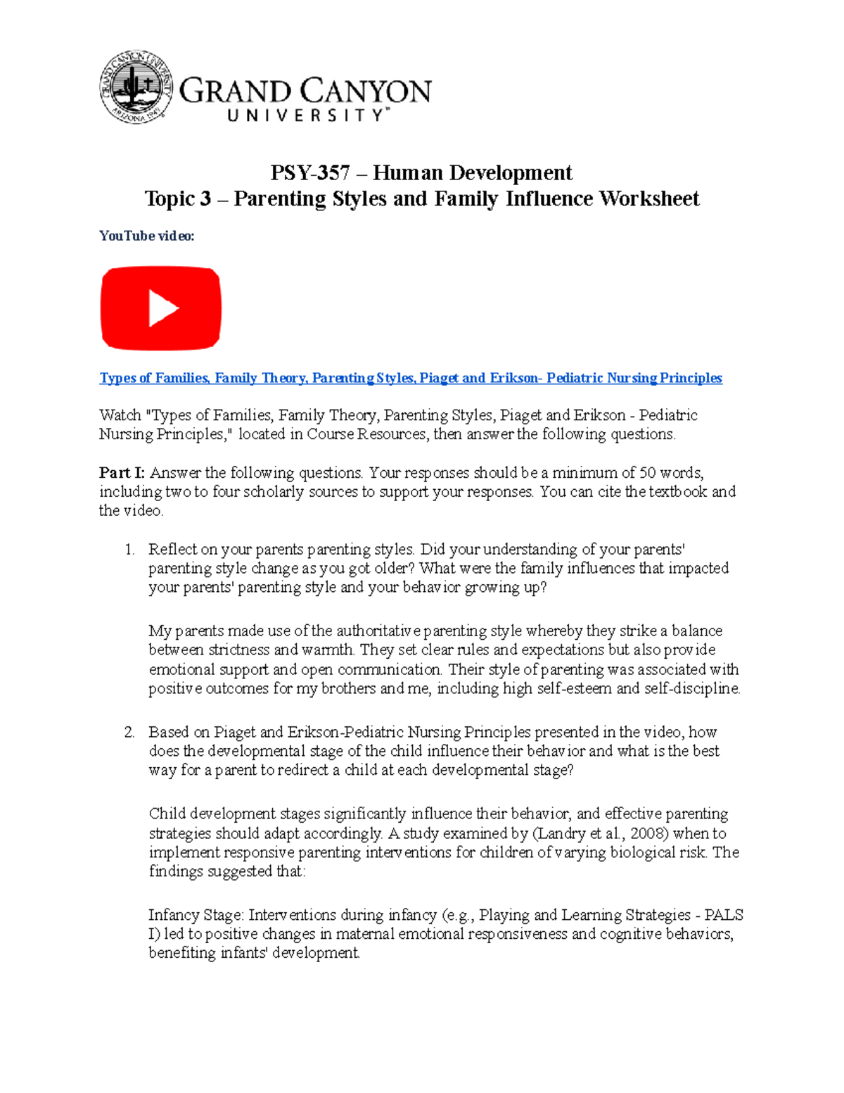 Parenting Styles and Family Influence in Human Development - Studocu