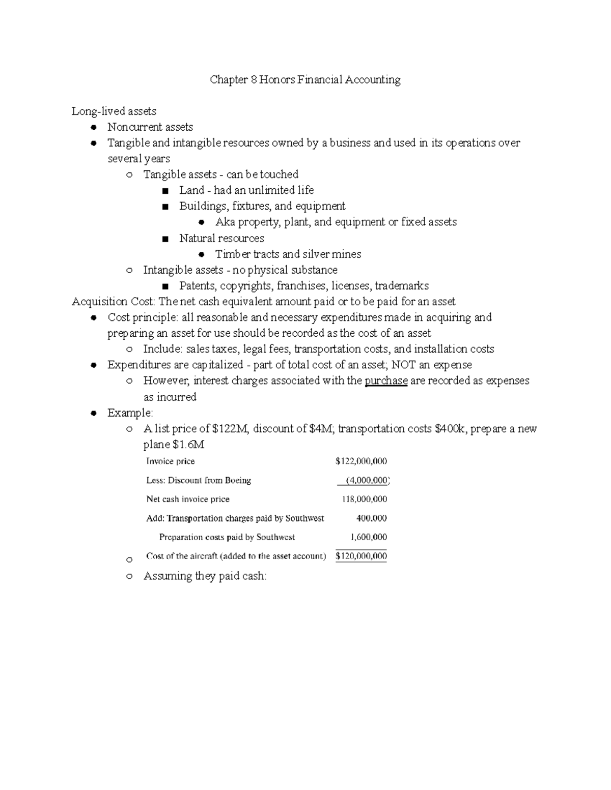 Chapter 8 Honors Financial Accounting - Chapter 8 Honors Financial ...