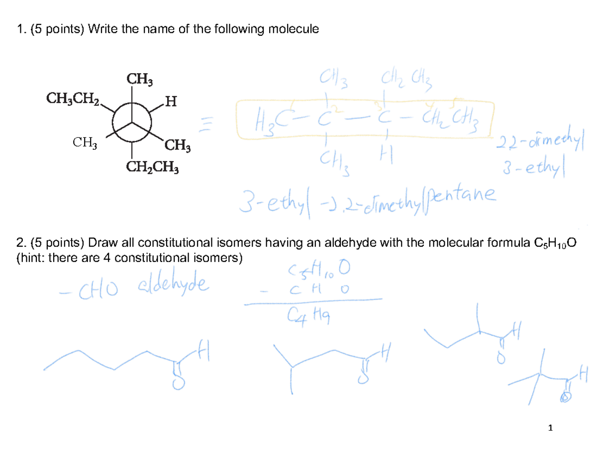 Ch02-quiz-answer - Work - CHEM 2514 - 1 (5 points) Write the name of ...