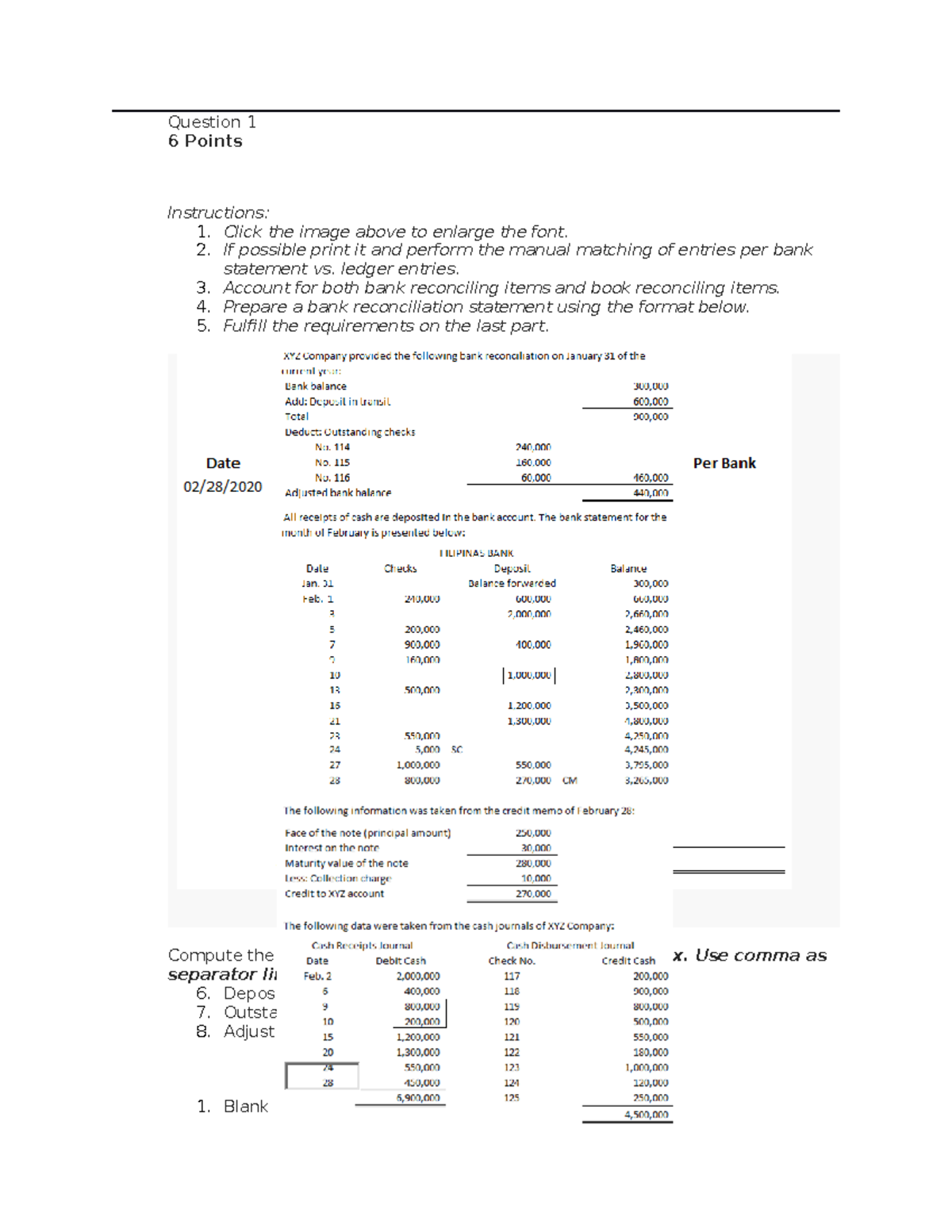 LT02-Bank-Reconciliation - Activity notes and practice - Question 1 6 ...