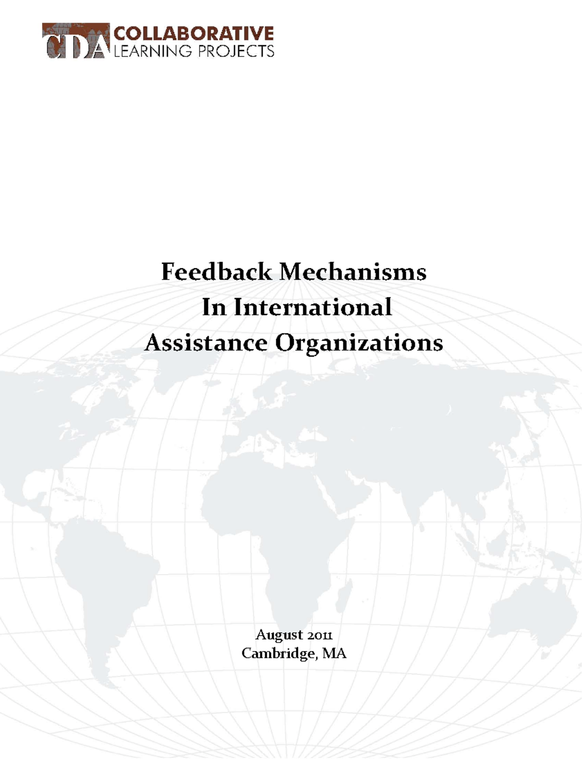 Full report 63 - Feedback Mechanisms I n International Assistance ...