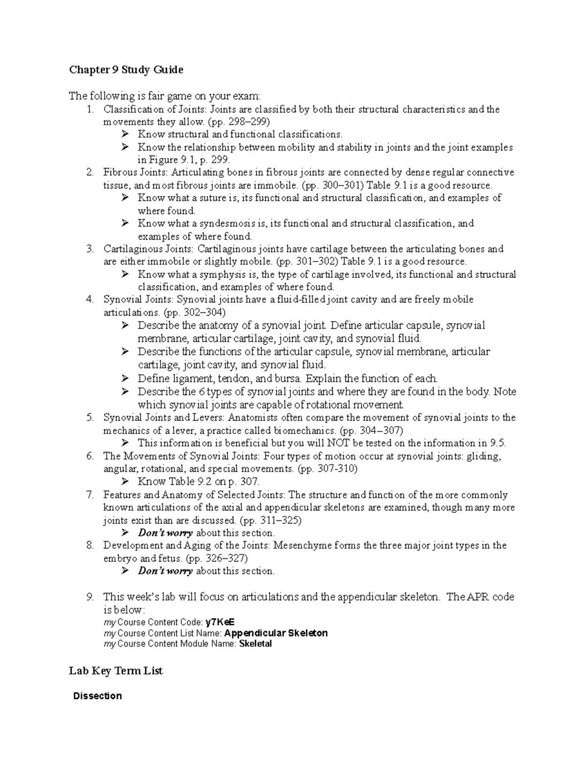 Study Guide Ch9 - Chapter 9 Study Guide The following is fair game on ...