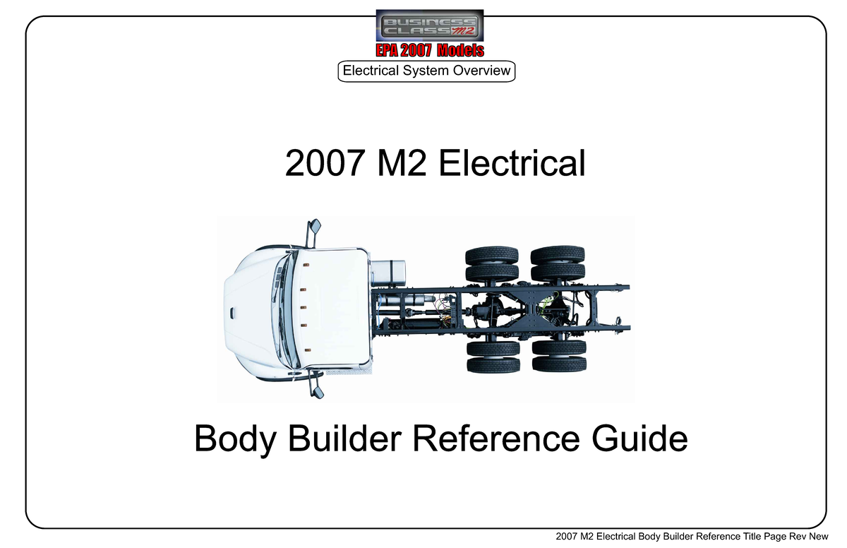 Freightliner M2 2007 Electrical Body Builder Manual Rev New - 2007 M2 ...