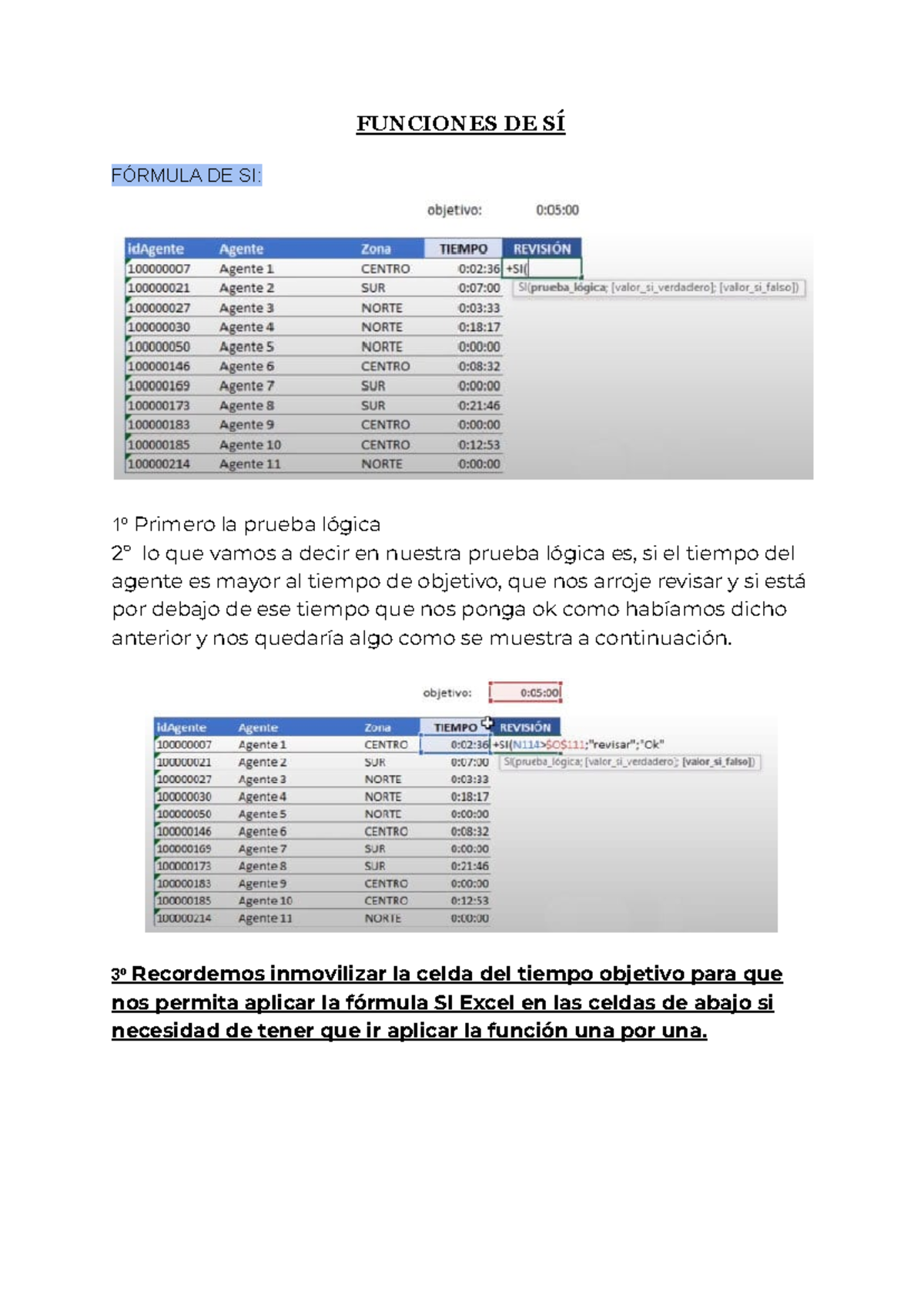 Apuntes Ofimatica Excel - FUNCIONES DE SÍ FÓRMULA DE SI: 1º Primero la ...