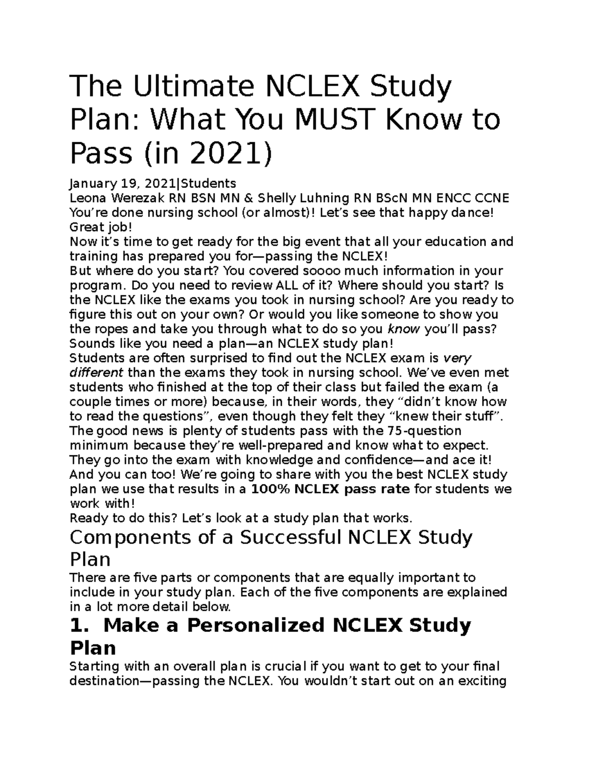 The Ultimate Nclex Study Plan - The Ultimate NCLEX Study Plan: What You ...