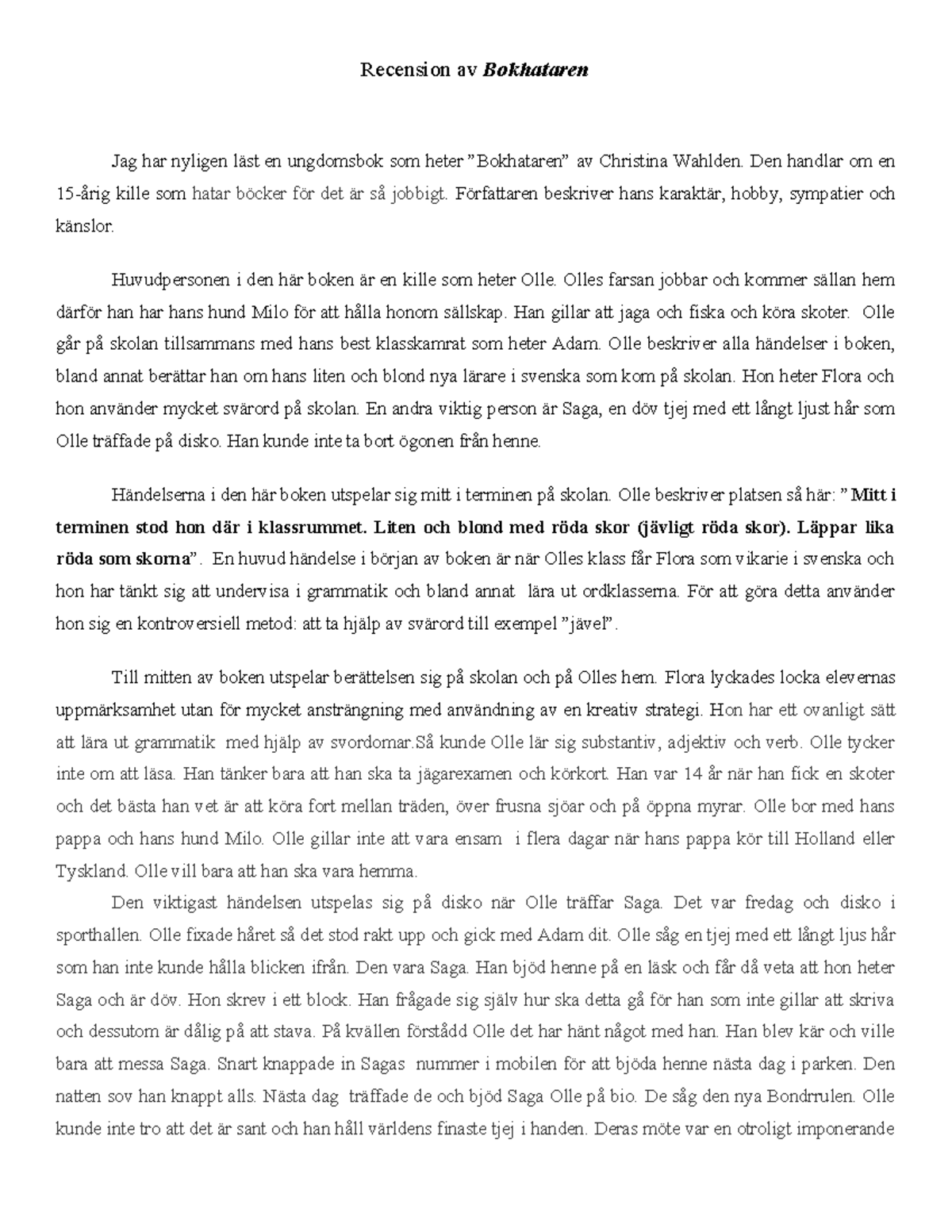 Bokrecension - betyg A - Recension av Bokhataren Jag har nyligen läst ...