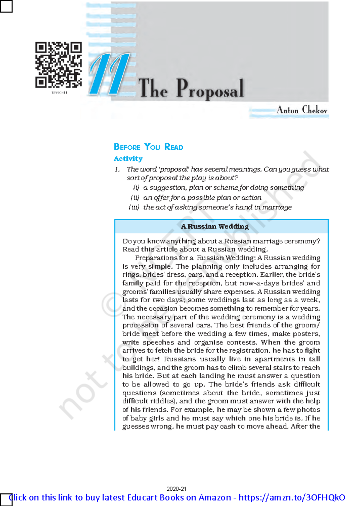 Ch 11- The Proposal - notes - BEFORE YOU READ Activity 1. The word ...
