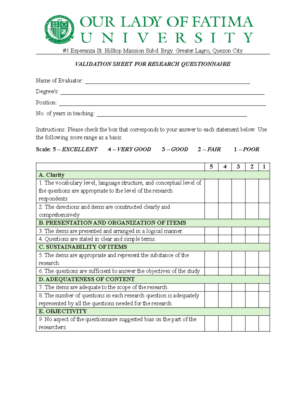 PR1- Validation- Sheet - #1 Esperanza St. Hilltop Mansion Subd. Brgy ...