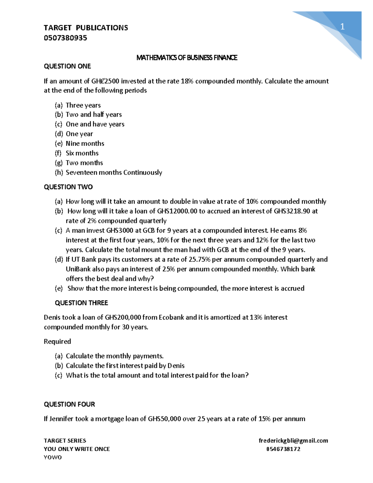 Examination Question & Answers - TARGET PUBLICATIONS 0507380935 TARGET ...