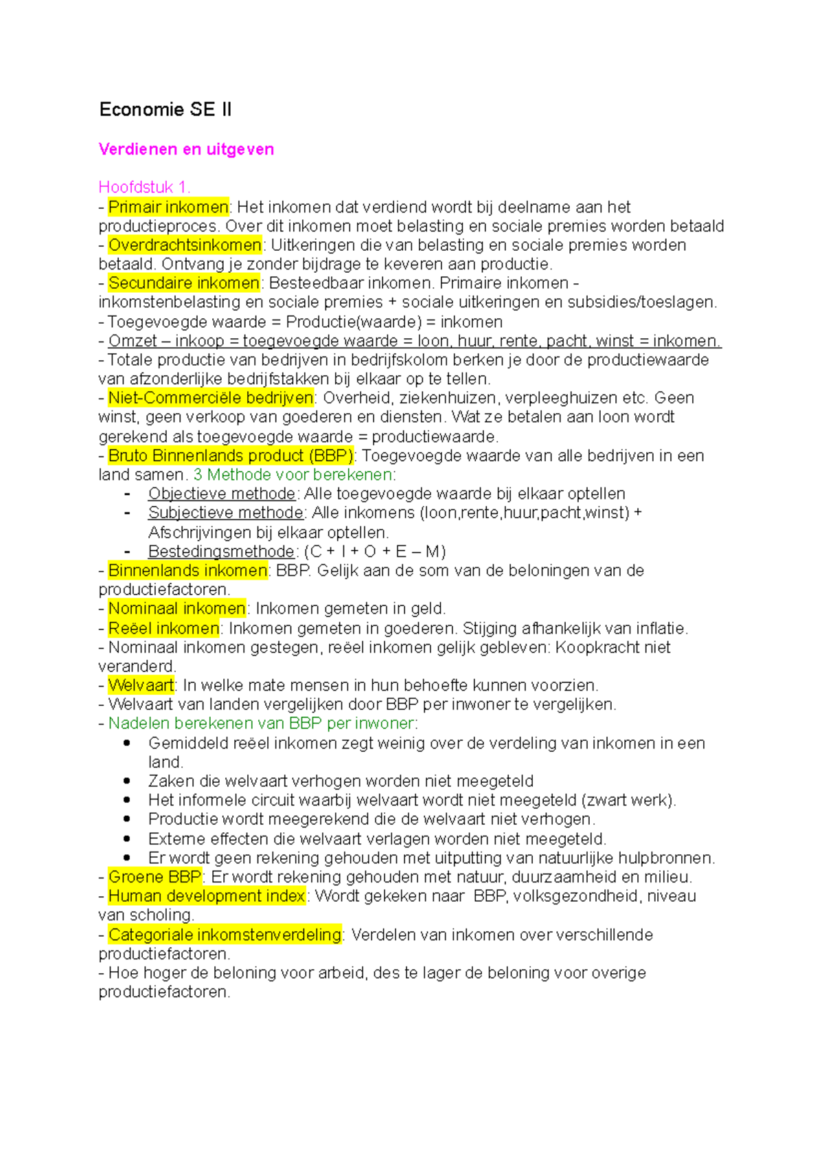 Economie verdienen en uitgeven - Economie SE II Verdienen en uitgeven ...