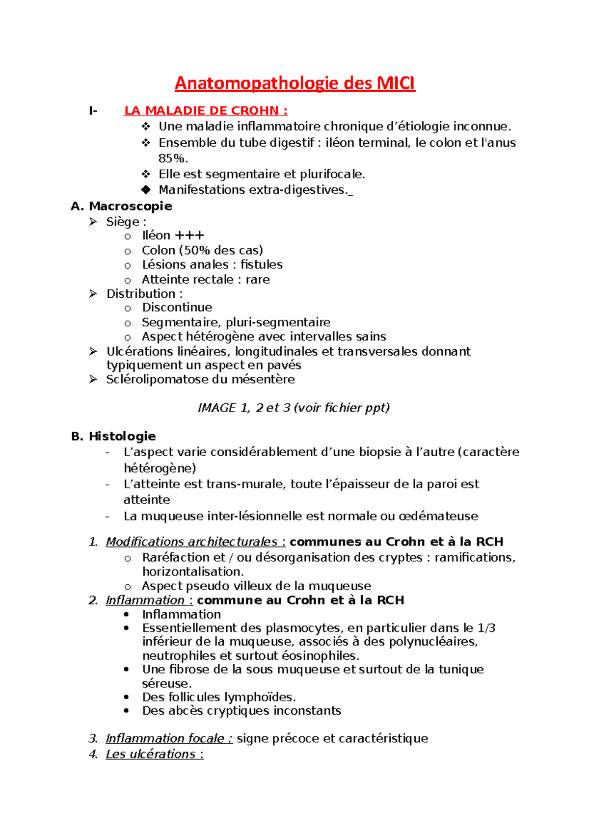 Anatomopathologie des MICI - Ensemble du tube digestif : iléon terminal ...