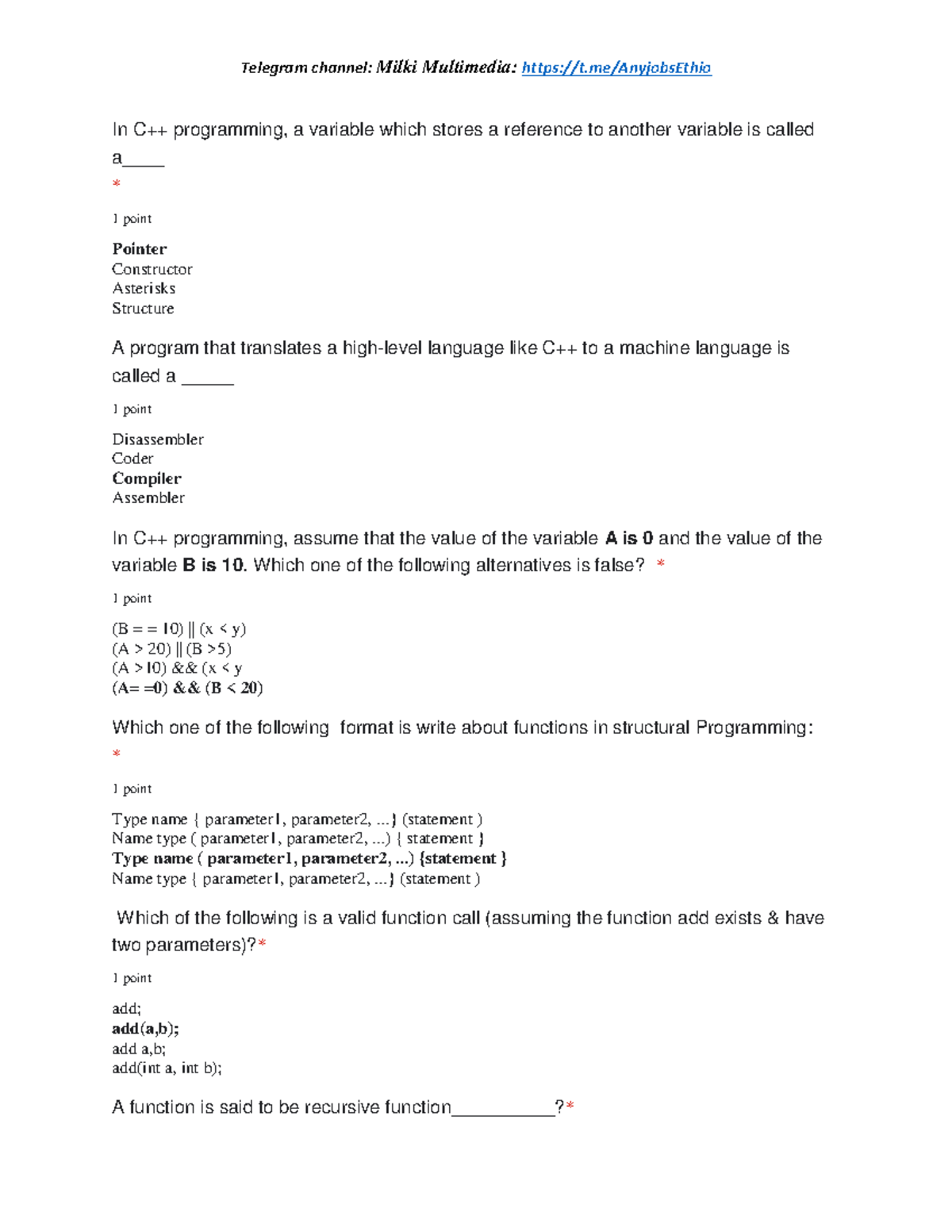 Computer Science Model Exam 2 In C Programming A Variable Which