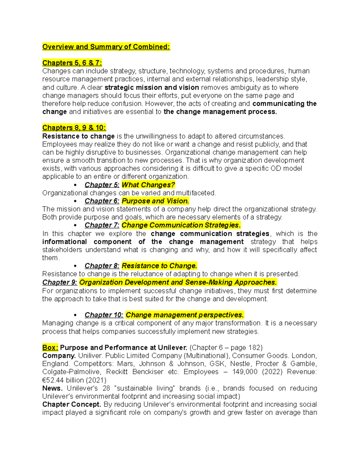Application Outlines (Chap - 5, 6, 7) - Overview and Summary of ...