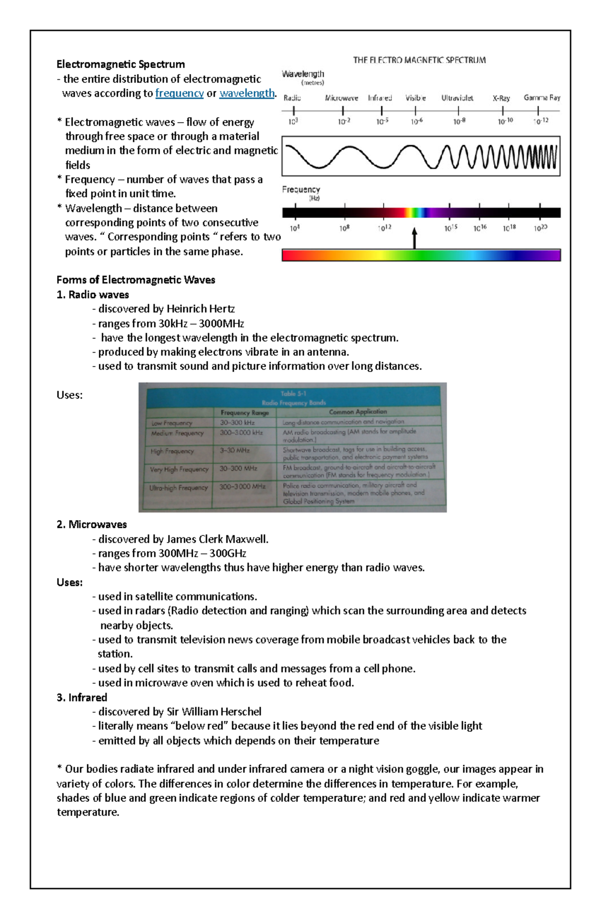 Electromagnetic Spectrum - Electromagnetic waves – flow of energy ...
