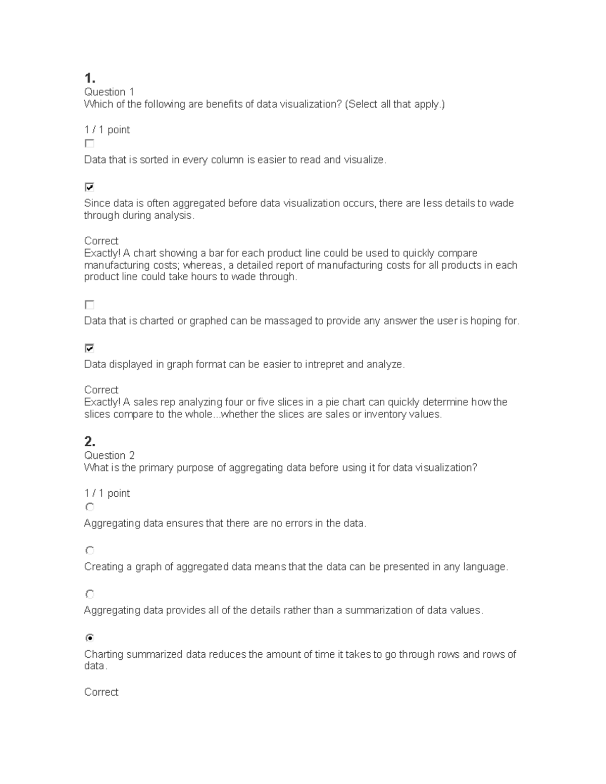 CUESTIONARIO DE Overview of Data Visualization - 1. Question 1 Which of the following are ...